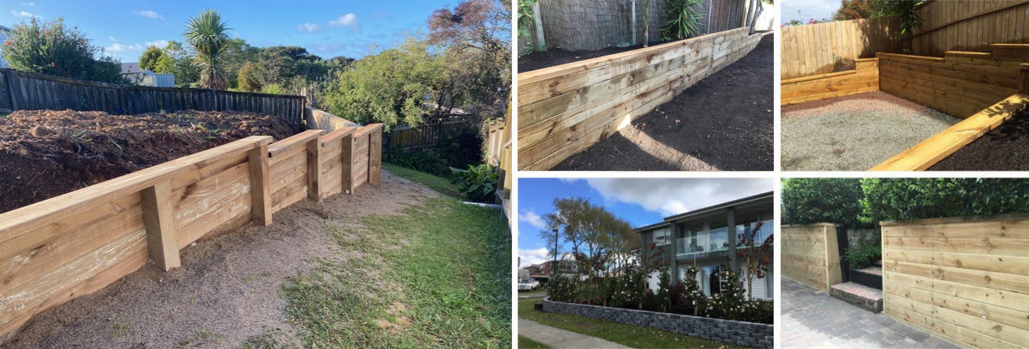 Timber retaining wall construction North Shore | Orewa | Rodney